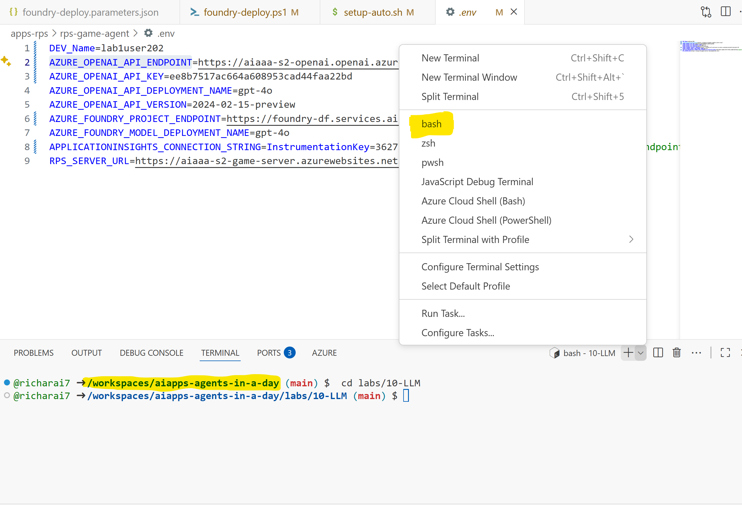 Azure OpenAI SDK | AI Apps and Agents in a day